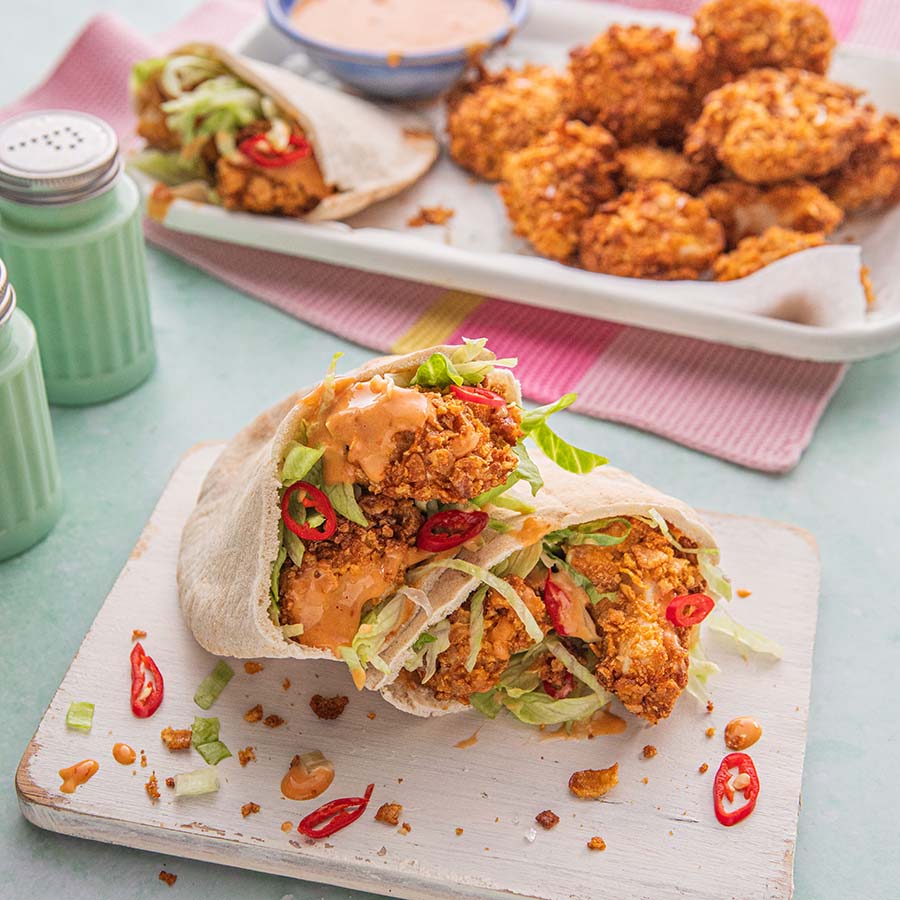 Air Fryer Crispy Bang Bang Chicken Pitta Pockets Recipe