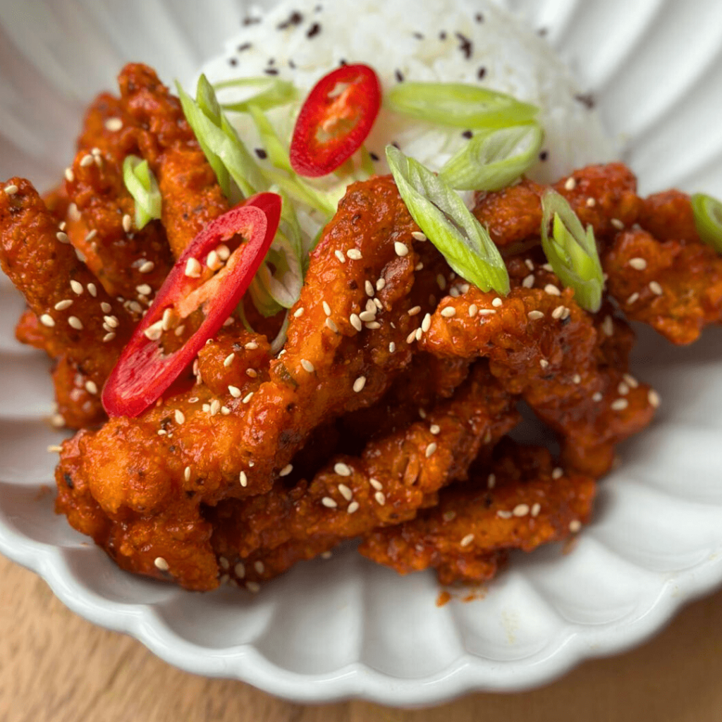 Air Fryer Crispy Peking Chicken | Bored of Lunch