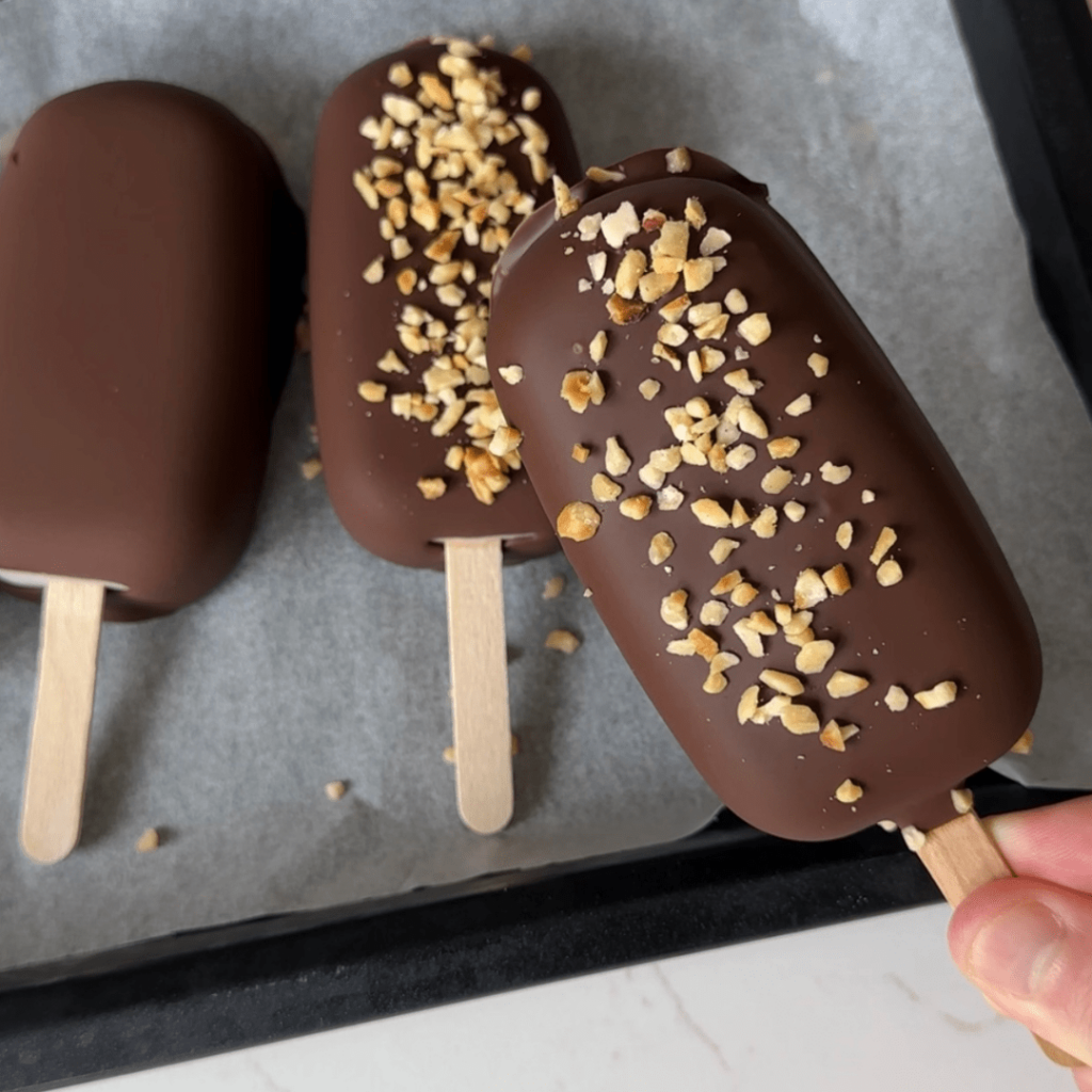 Healthy Peanut Butter & Chocolate Magnums | Bored of Lunch